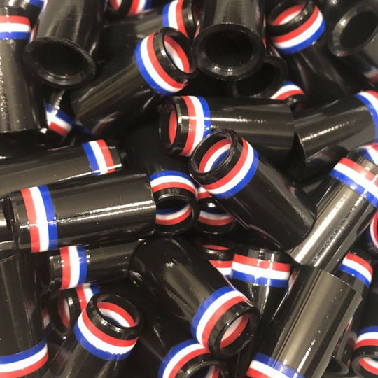 Premium Quality Iron Ferrules USA Black w/ Red, White & Blue Rings 1 ...