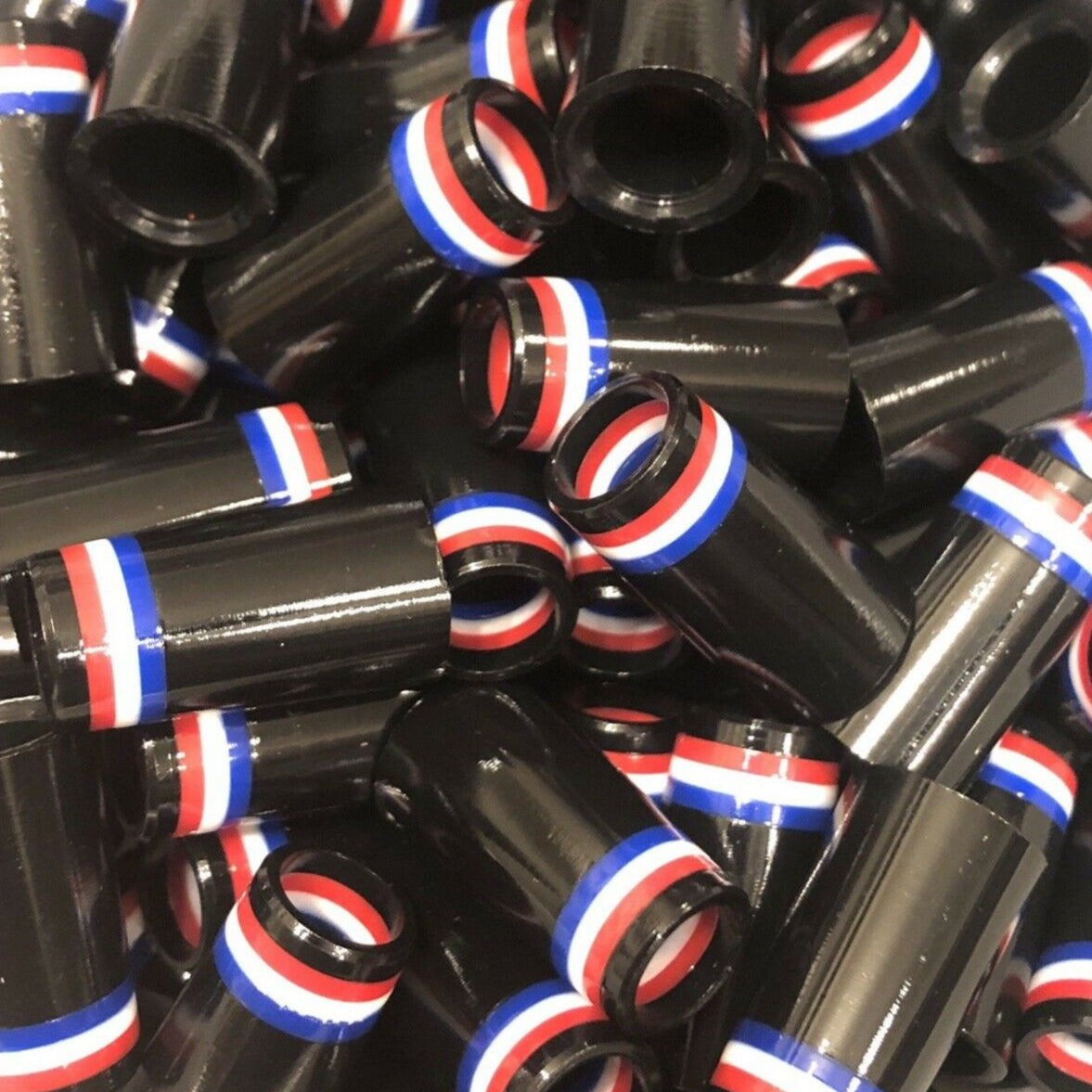 Premium Quality Iron Ferrules USA Black w/ Red, White & Blue Rings 1 ...